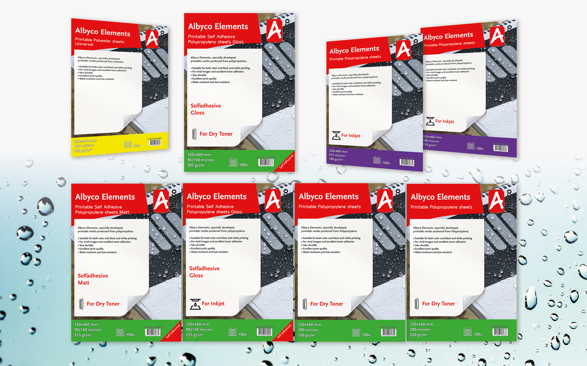 Nieuw bij Albyco: Elements, synthetisch papier. Waterafstotend en scheurvast! - Albyco